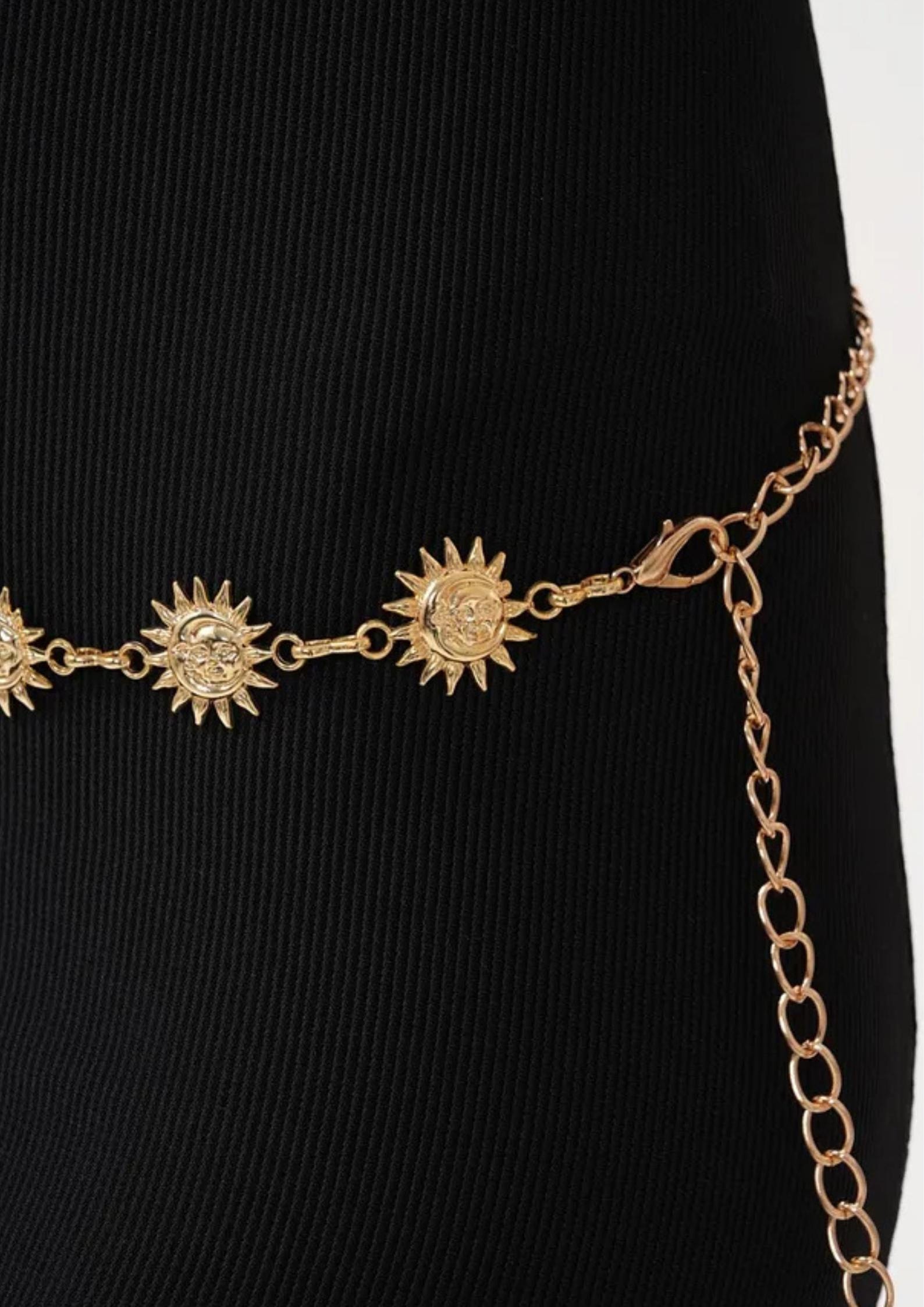 Sun Chain Belt: Gold or Silver Boho Waist Chain, Handmade in Turkey - Etsy