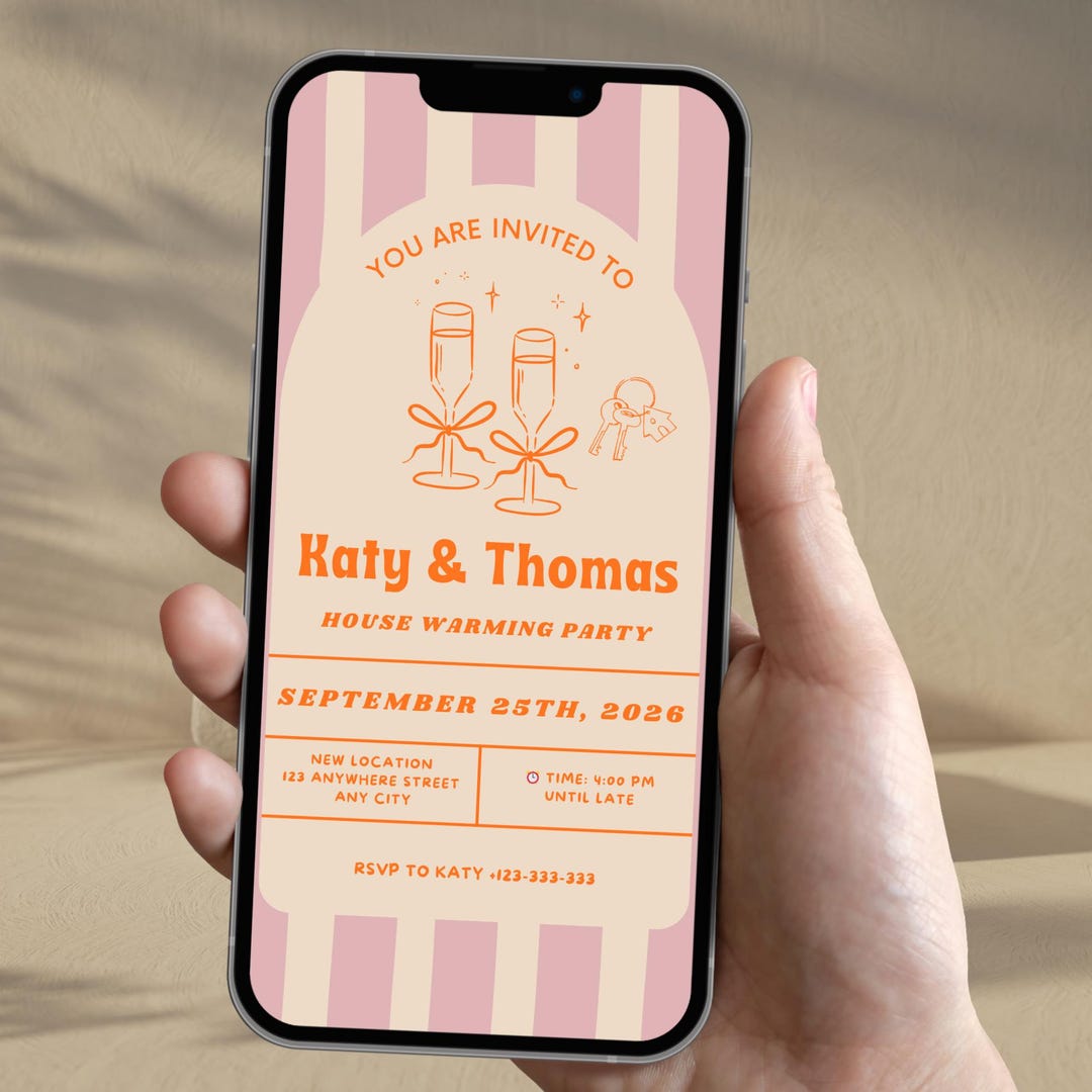 Digital House Warming Invitation Cute House Warming Template House ...