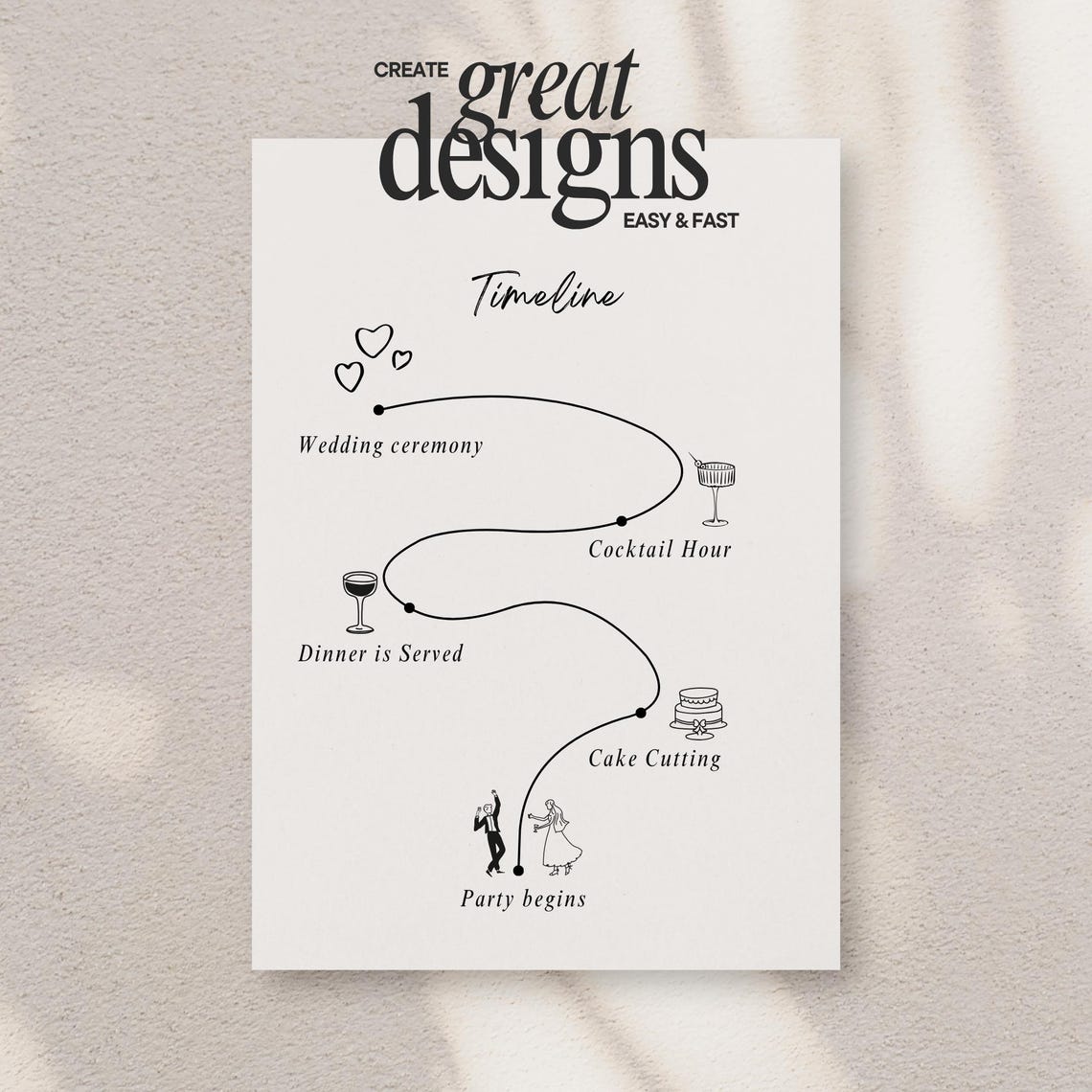 Wedding Timeline Illustration Bundle Set 18 Hand Drawn SVG PNG JPG Icon ...