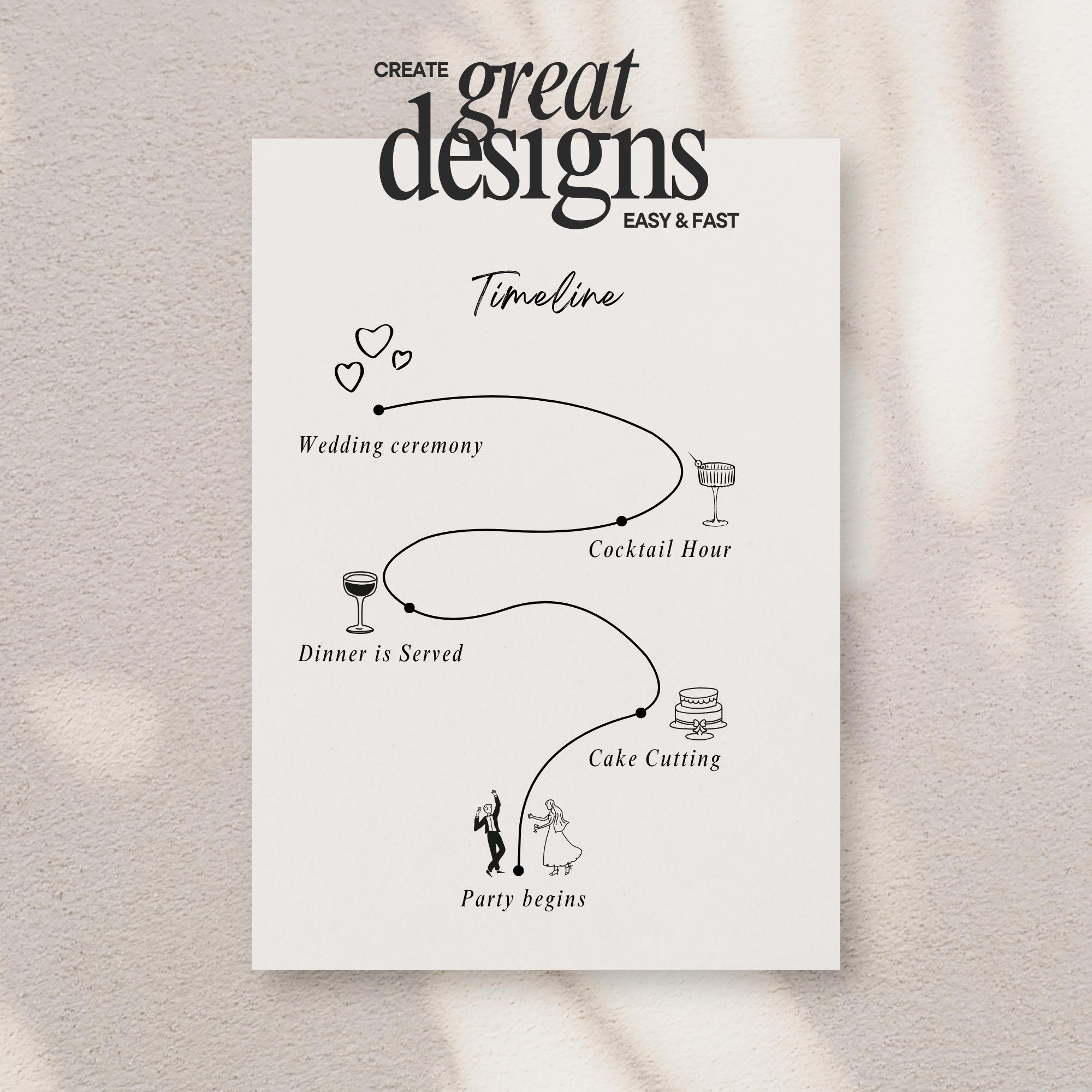 Wedding Timeline Illustration Bundle Set 18 Hand Drawn SVG PNG JPG Icon ...