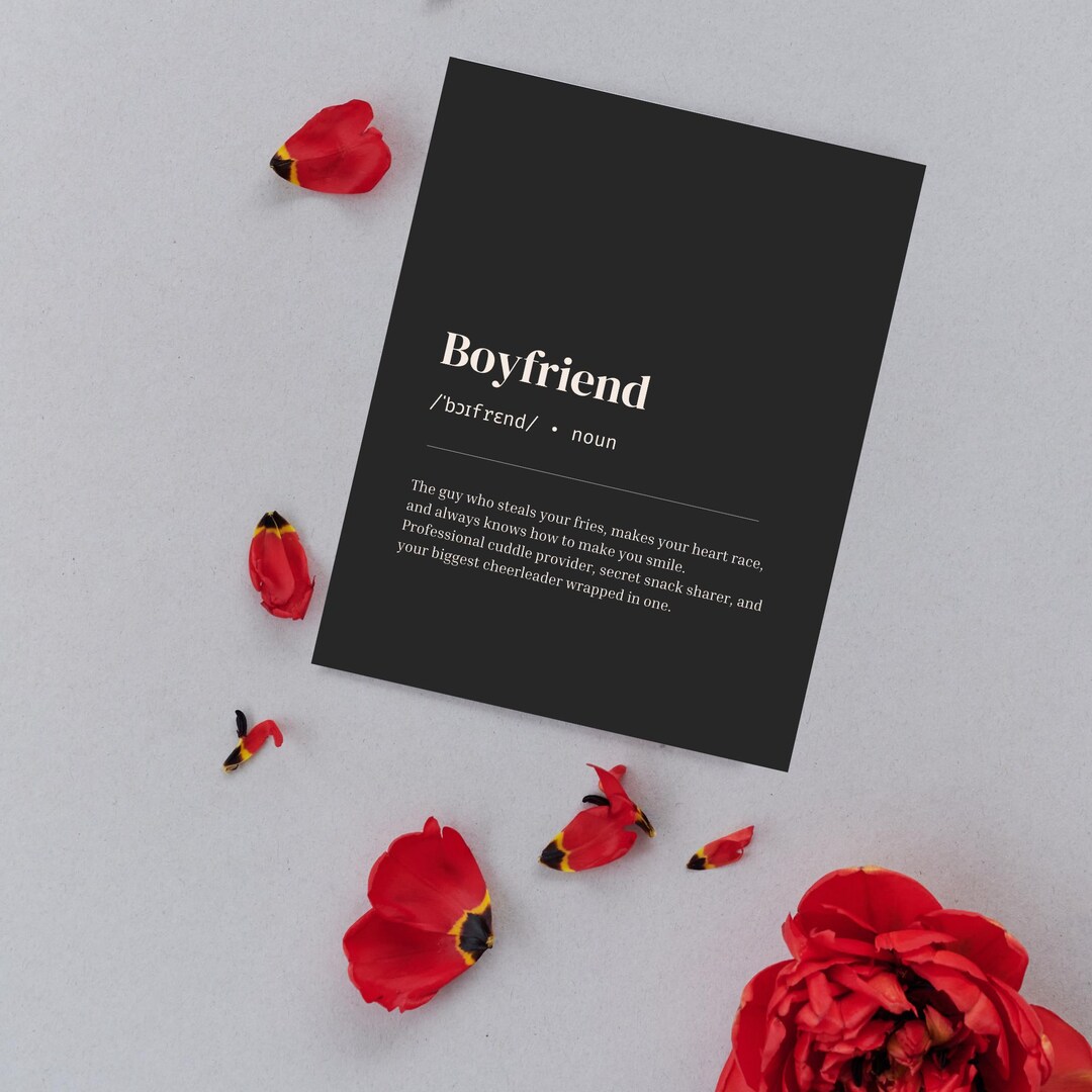 Boyfriend Definition Couple Poster | Personal Romantic Gift for Him ...