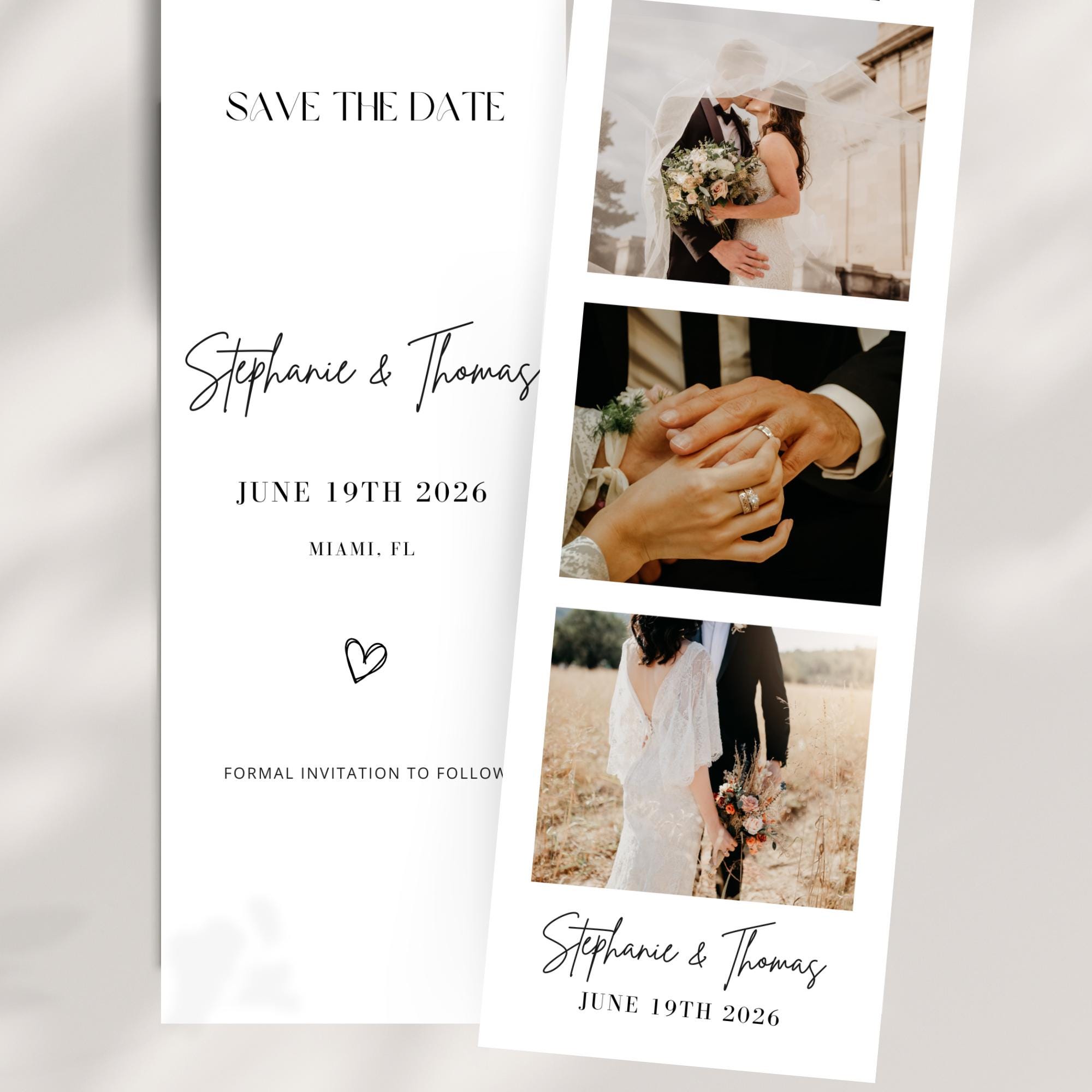 Polaroid Photo Strip Save the Date Polaroid Photo Wedding Invitation ...