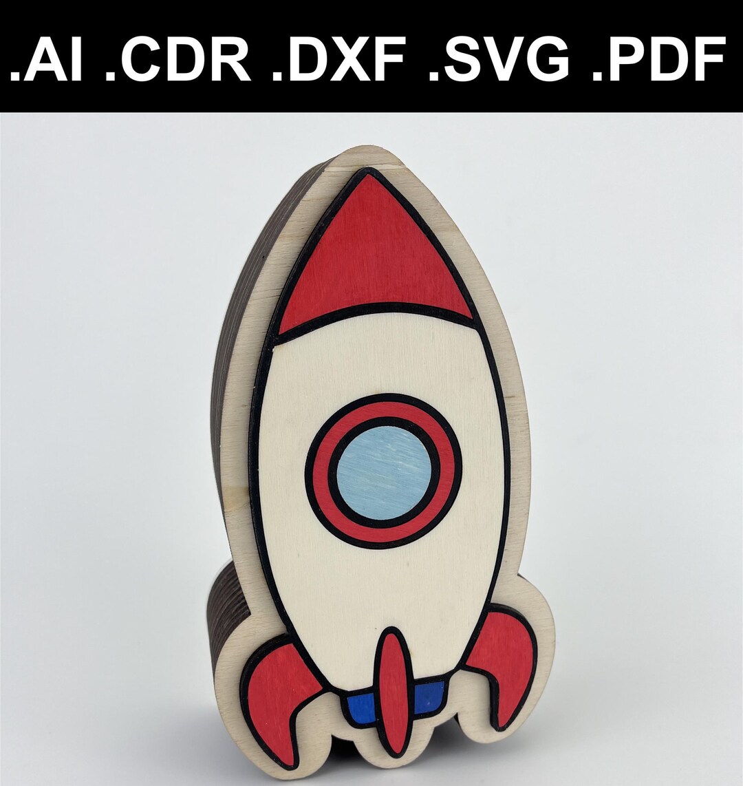 Piggy Banks Space Rocket | Money Box SVG | Laser Cut File | Laser Plans ...