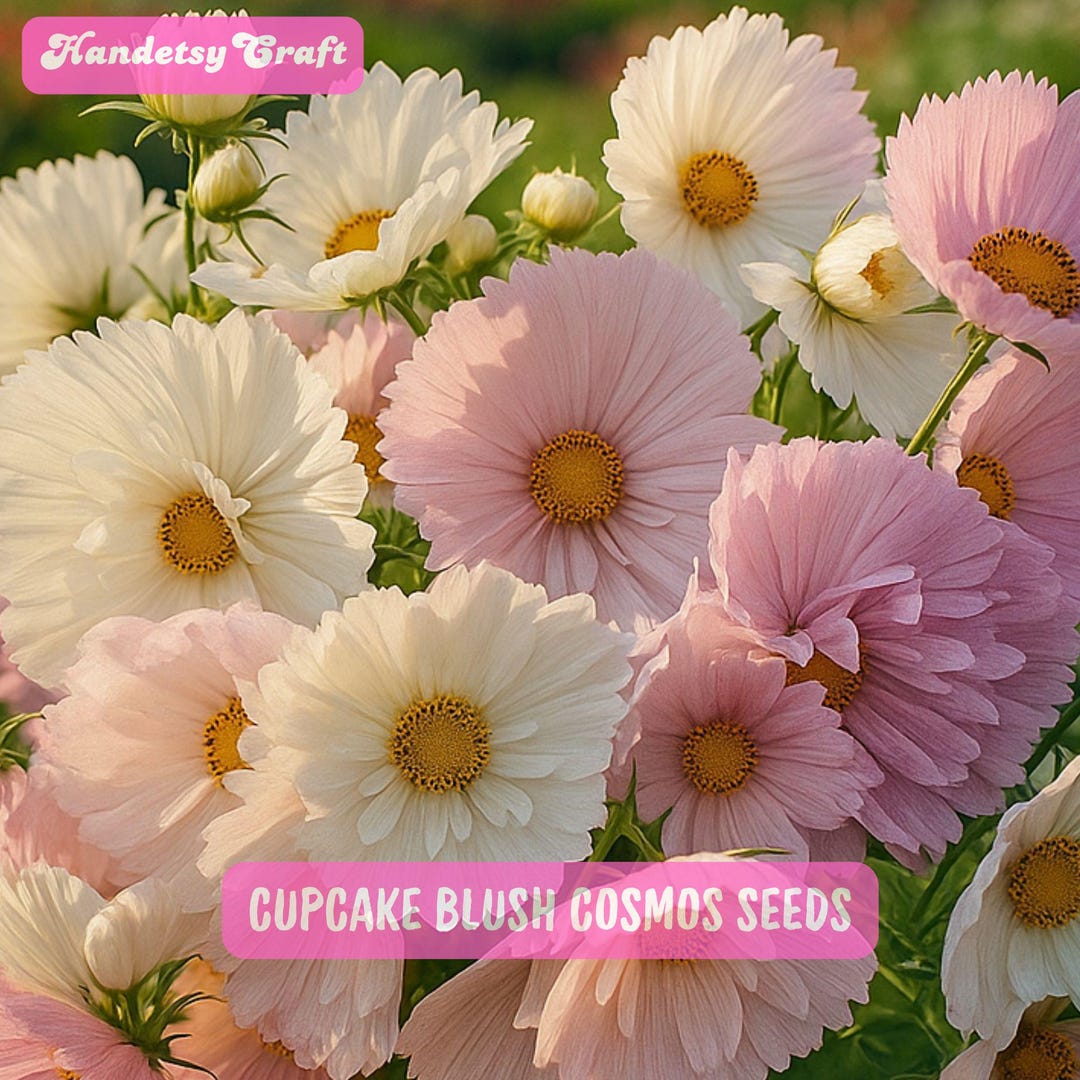 200 Cupcake Blush Cosmos Seeds, Rare Flower Seeds, Soft Pink White ...