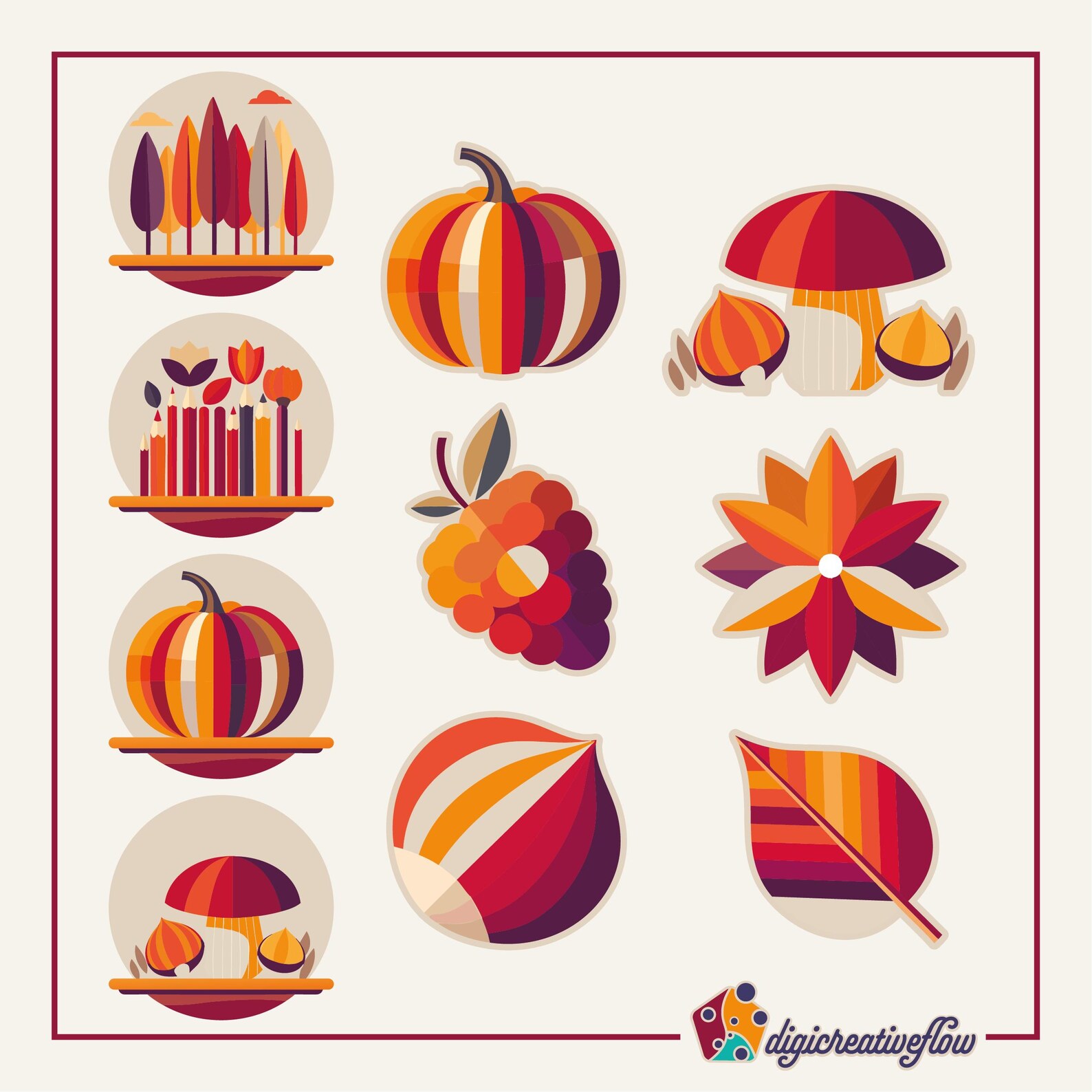 Amazing Autumn Themed Clip Art - Etsy