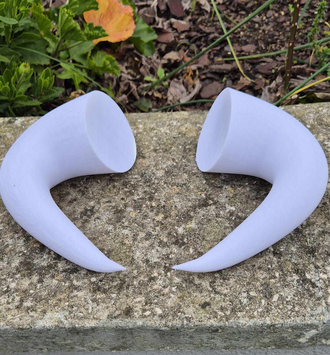 Overlord Albedo Horns for Cosplay Costume 3d Printed White Devil Horns ...