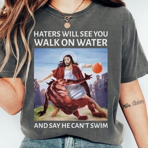 Jesus Crossing up the Devil - Etsy