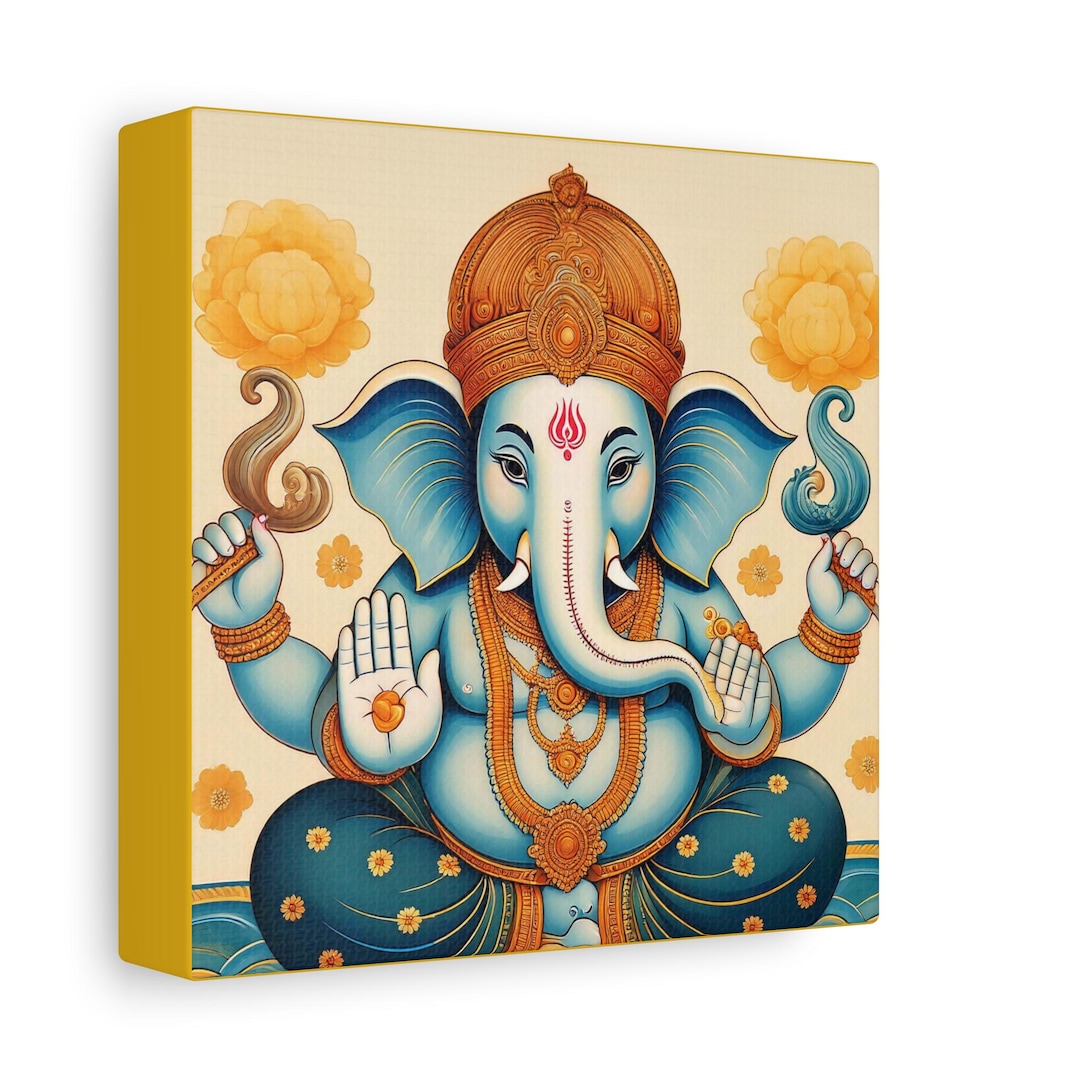 Ganesha Painting Lord Ganesha Art Print Floral Gift for Ganesha ...