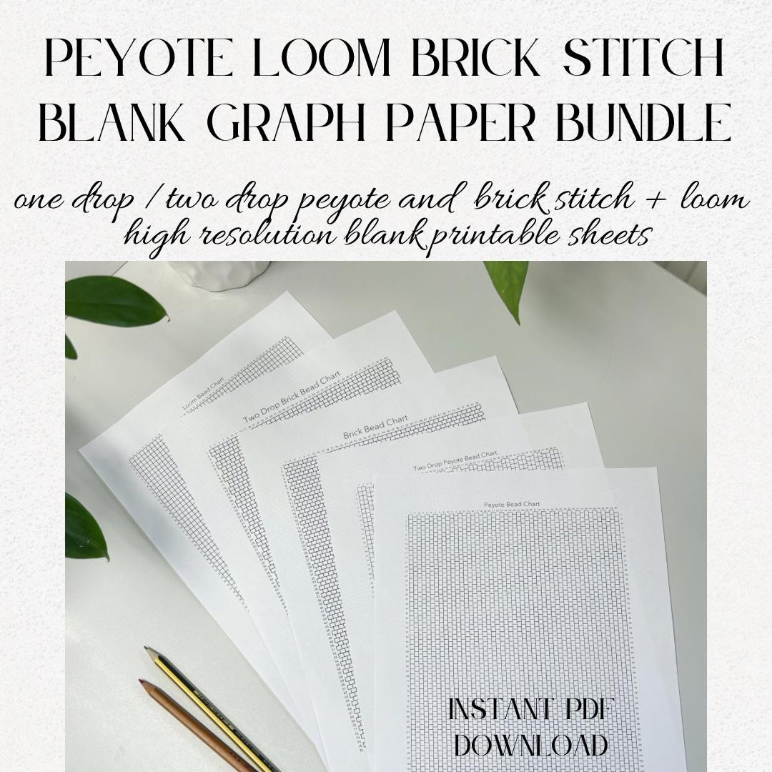 5 Piece Blank Graph Paper Bundle for Designing Peyote Brick Stitch and ...