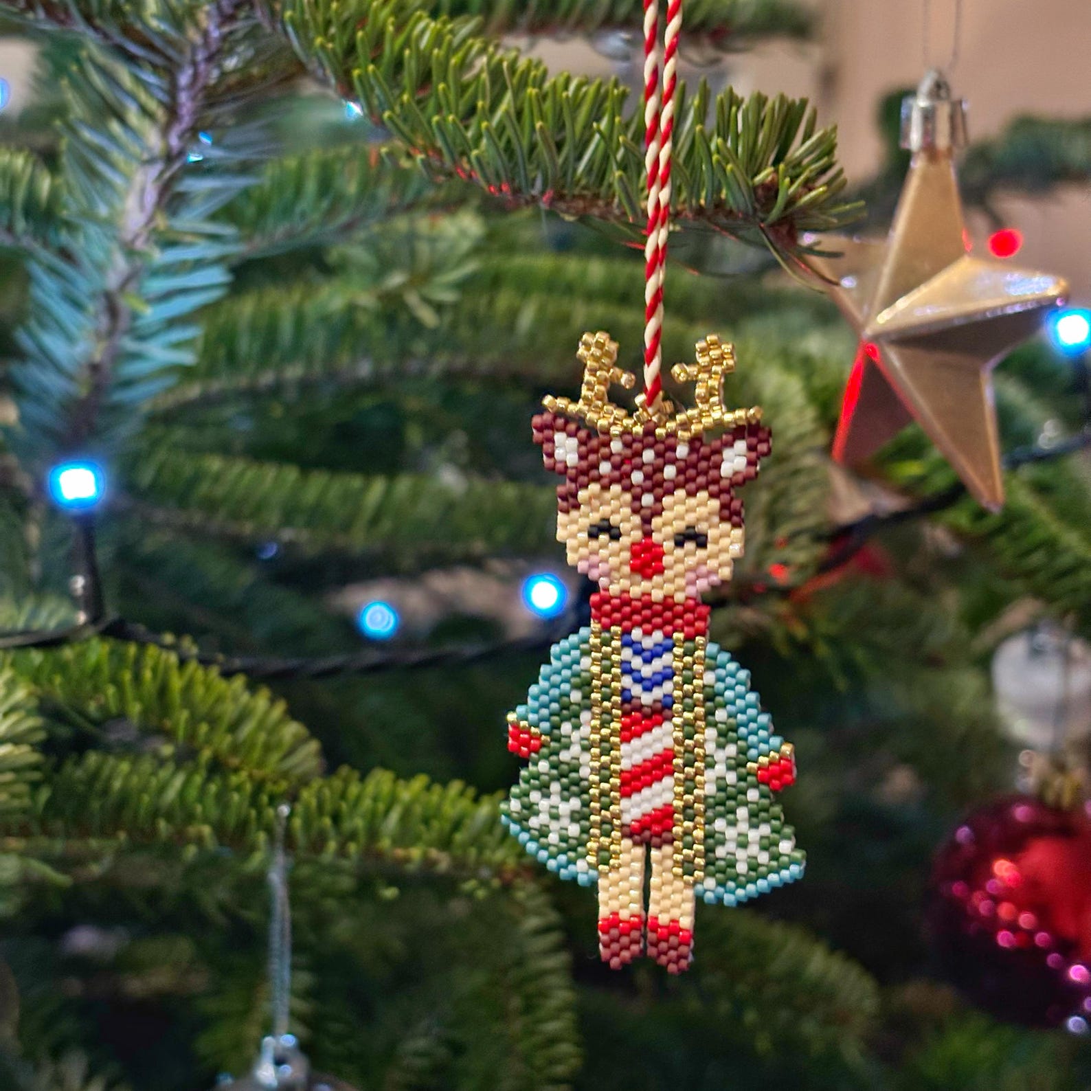 3 Piece Brick Stitch & Peyote Stitch Christmas Ornament Bead Pattern ...