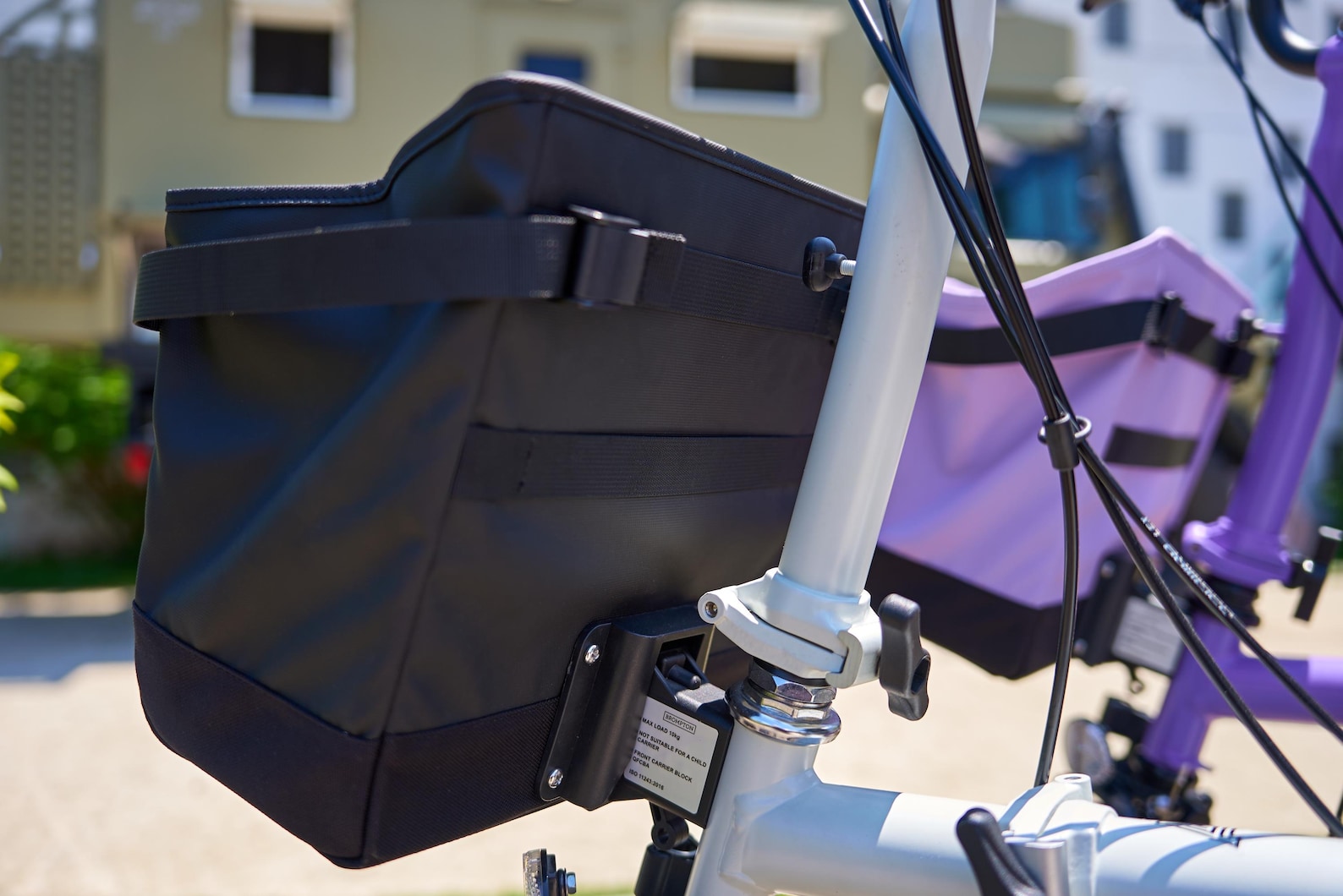 Original Convertible Front Bag Carrier for Brompton Bikes Glossy Black ...