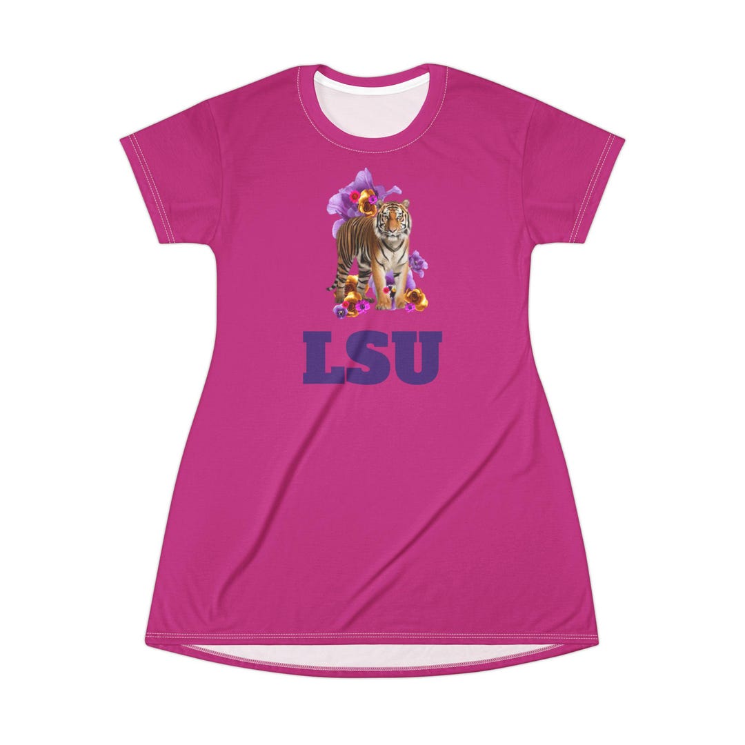 LSU Tiger Floral T-shirt Dress, College Apparel, Game Day Outfit ...