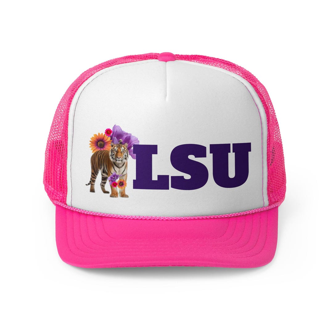 LSU Tiger Trucker Cap, Floral Design Cap, College Sports Gear ...