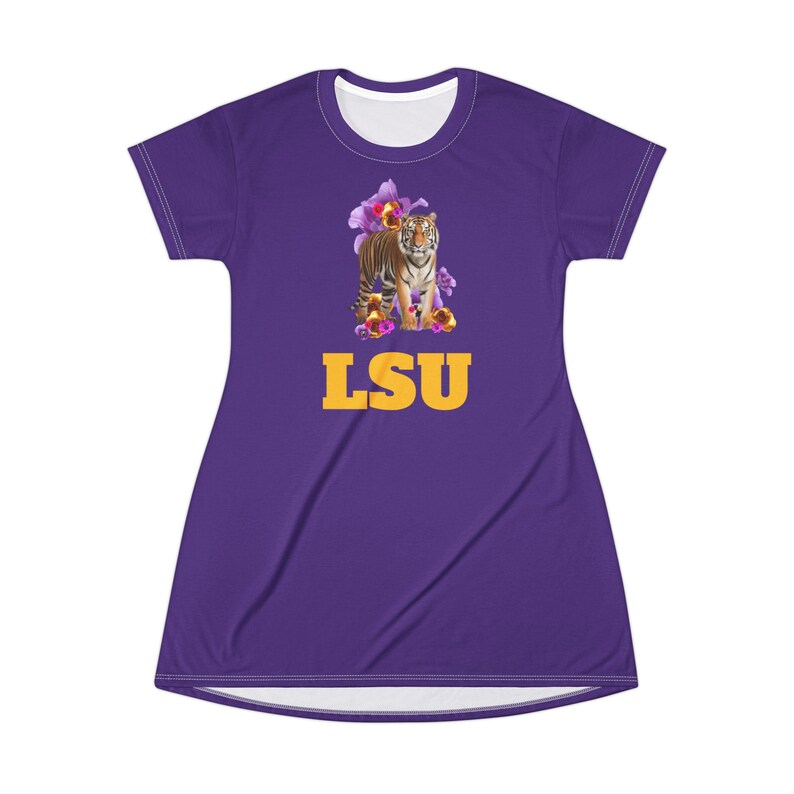 LSU Tiger Floral T-shirt Dress, College Apparel, Game Day Outfit ...