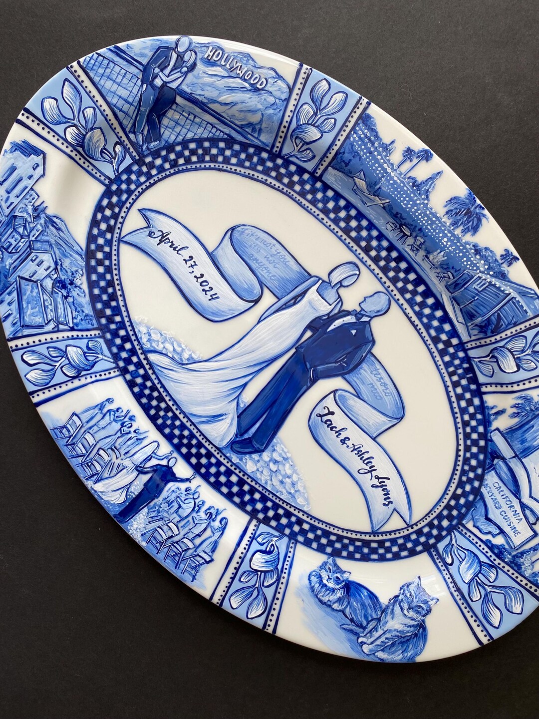 Personalized Hand-painted Porcelain Platter | Custom Art Celebrating ...