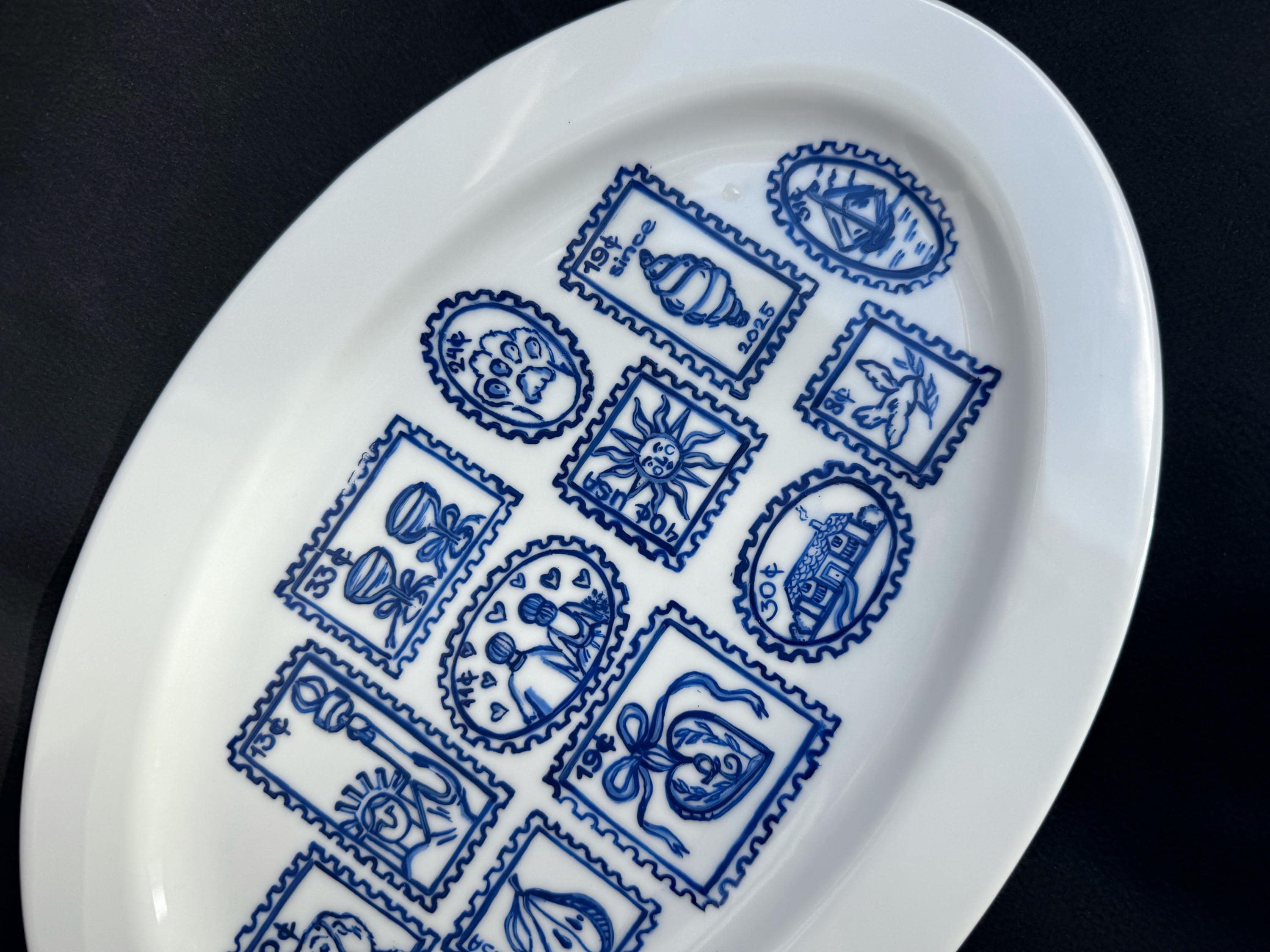 Custom Family Story Plate | Personalized Hand-painted Porcelain Platter ...