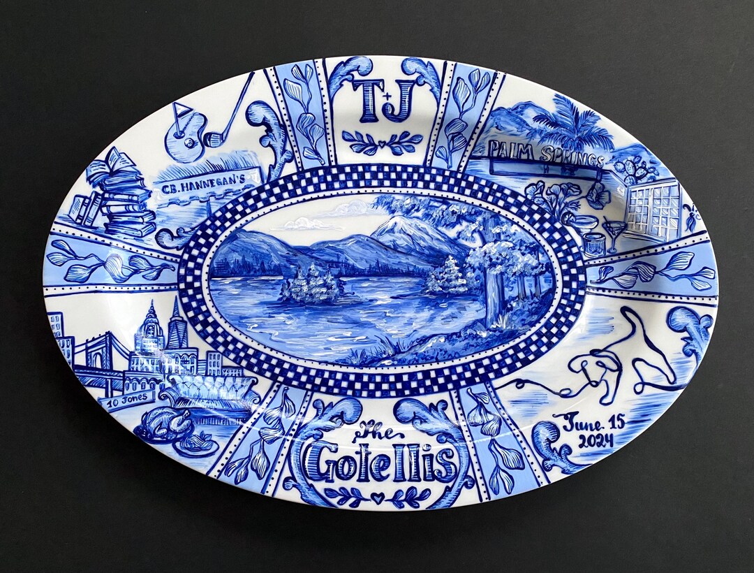 Personalized Platter Vintage Style House Family Platter Custom Plate ...