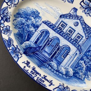 Family House Gift, Custom House Portrait Platter, Personalized Hand ...