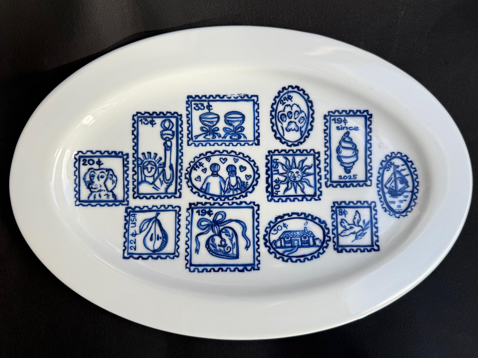 Custom Family Story Plate | Personalized Hand-painted Porcelain Platter ...