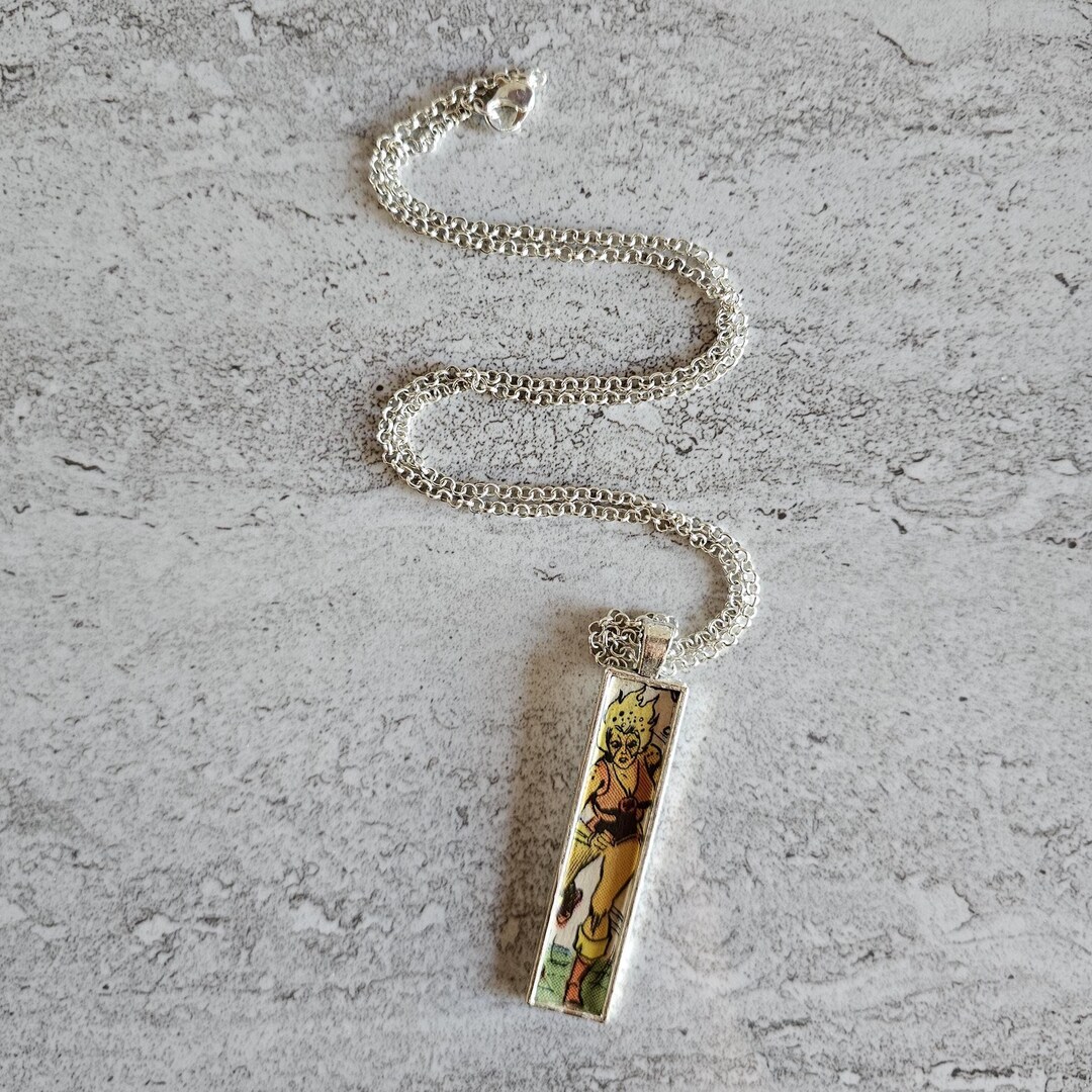 Comic Book Repurposed Necklace - Atlantis Inspired - 21" Chain - Etsy
