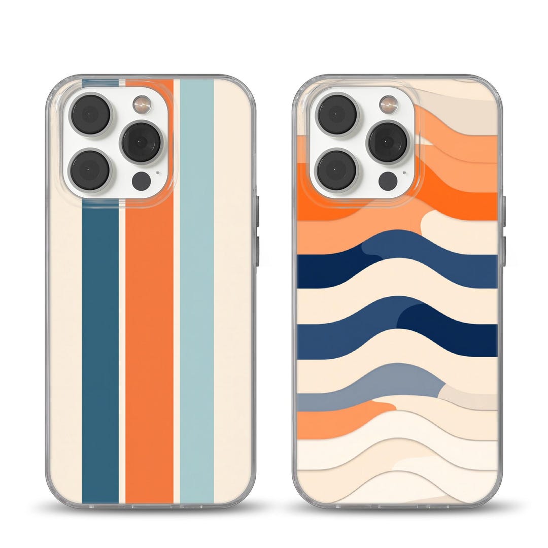 Retro Stripes Design Vintage Look Phone Case | iPhone 16/15/14/13/12/11 ...