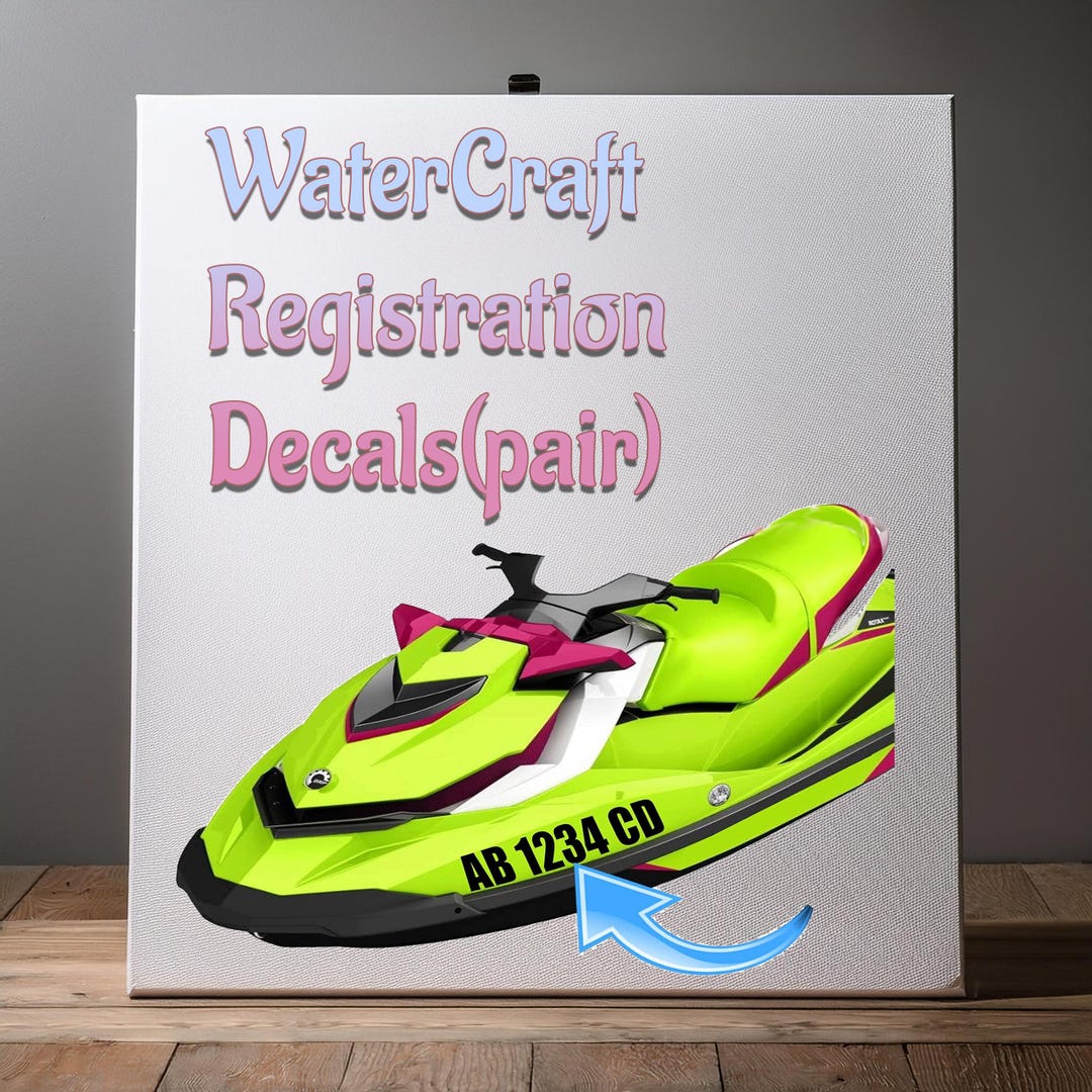 Watercraft Registration Number (pair) | Jetski Registration Sticker ...