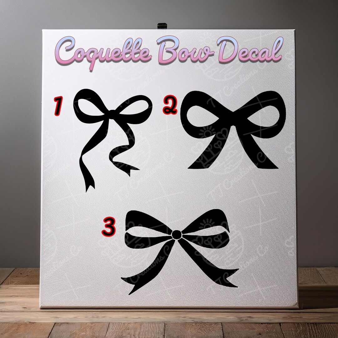Coquette Bow Vinyl Decal, Bow Car Decal, Window Decal, Laptop Decal ...