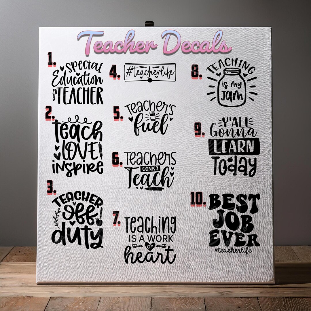 Vinyl Decals for Teacher - Available in Matte, Gloss & Holographic - Etsy