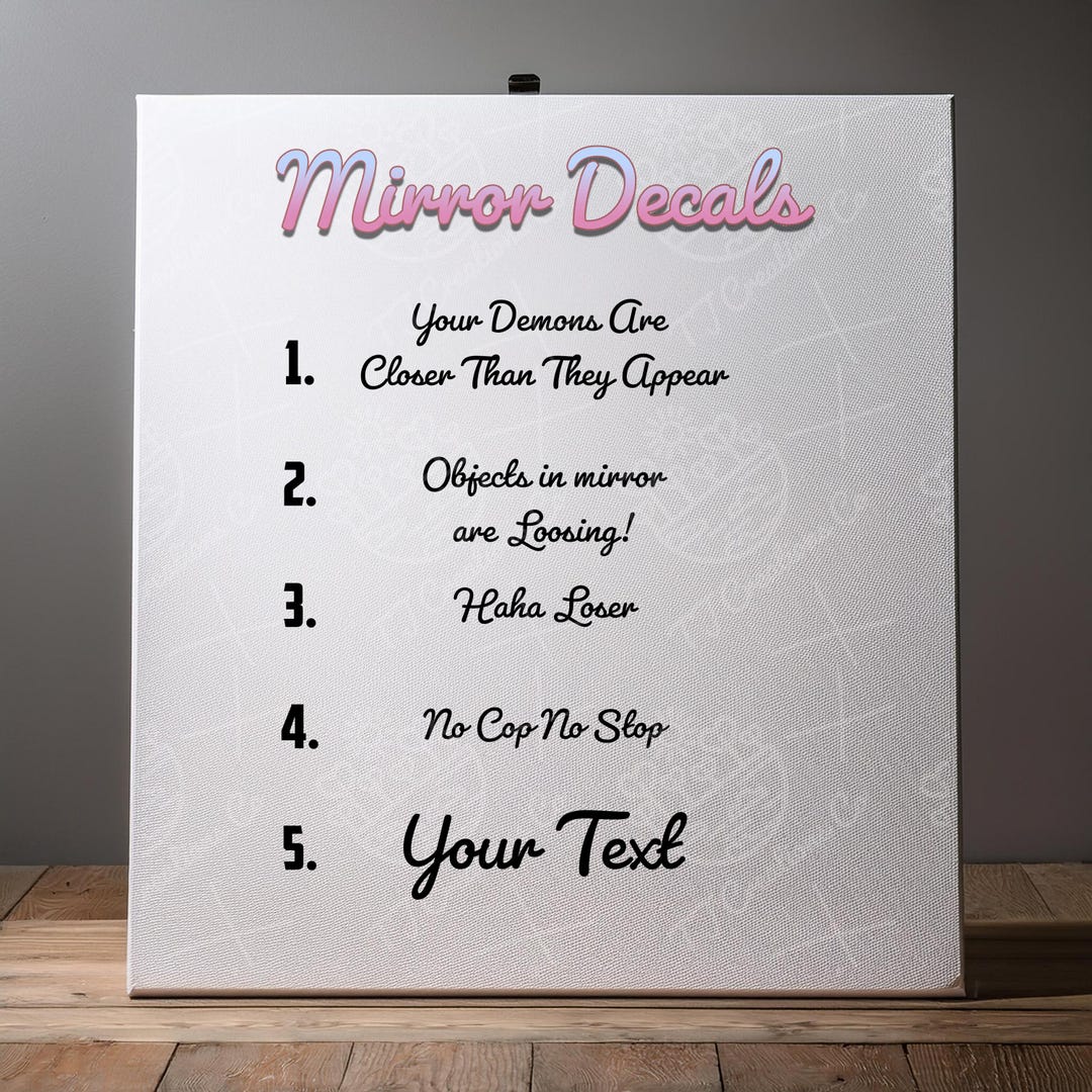 Custom Side Mirror Vinyl Decal Available in Matte, Gloss & Holographic ...