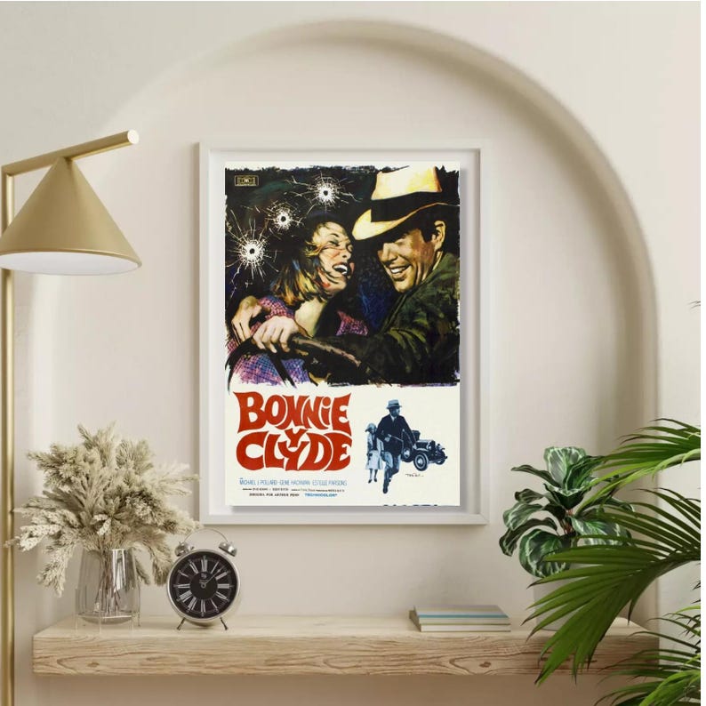 Vintage 1967 Bonnie and Clyde Movie Poster - Etsy