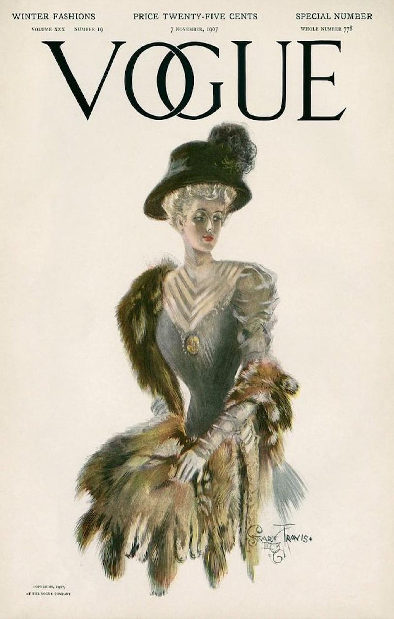 Vintage 1900s Vogue Magazine Poster - Etsy