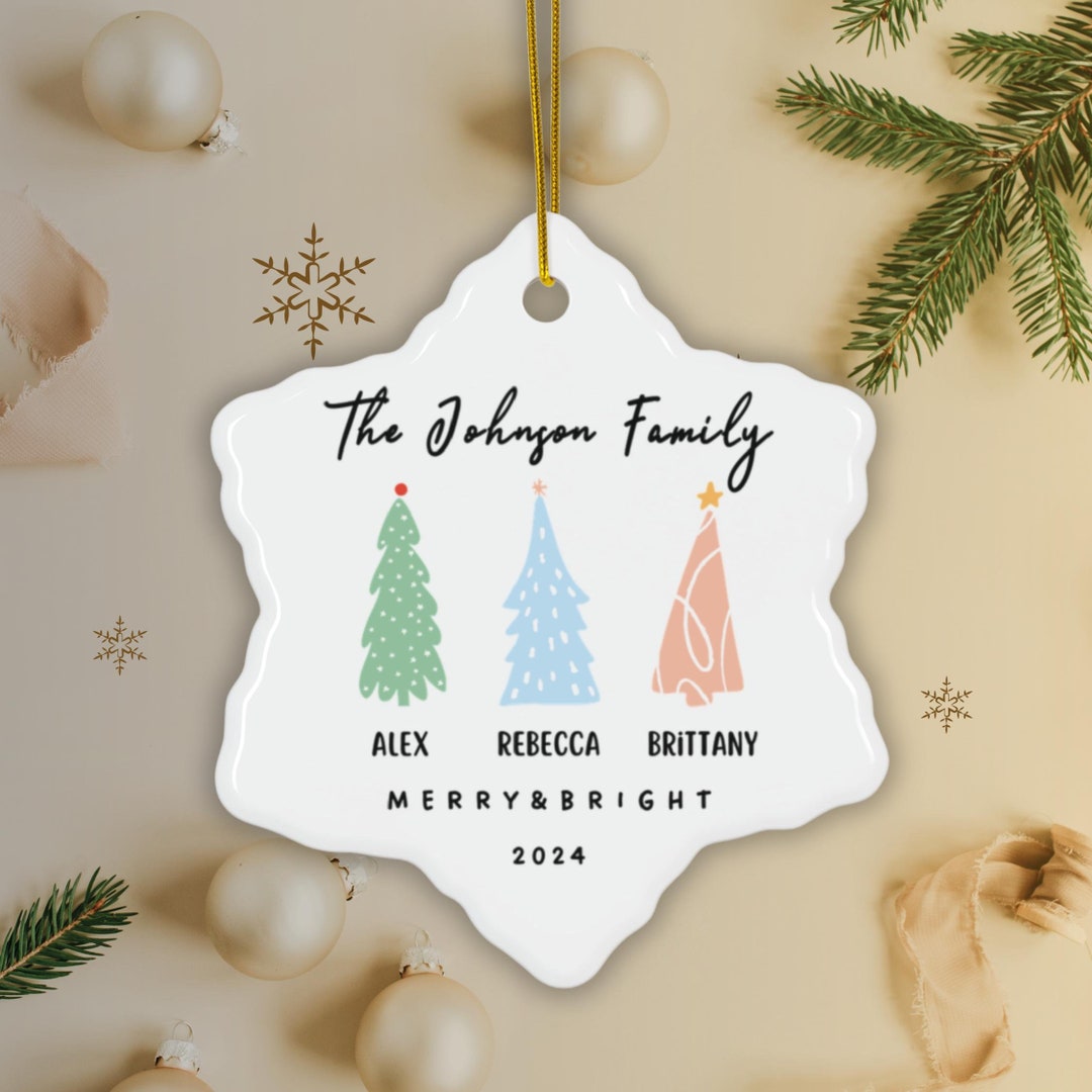 Personalized Christmas Tree Family Ornament,custom Ceramic Ornament ...