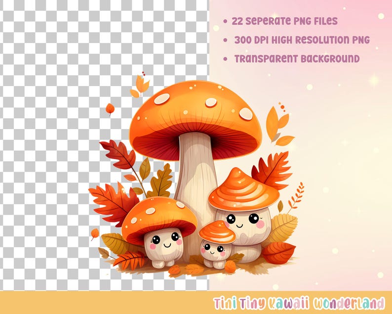 Kawaii Autumn Cute Fall Clipart Bundle Autumnal Vibe Transparent PNG ...