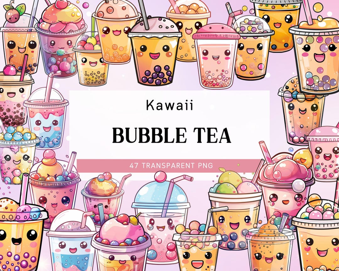 Bubble Tea Kawaii Clipart Cute Bubble Tea Clip Art Boba Tea Cliparts ...