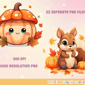 Kawaii Autumn Cute Fall Clipart Bundle Autumnal Vibe Transparent PNG ...
