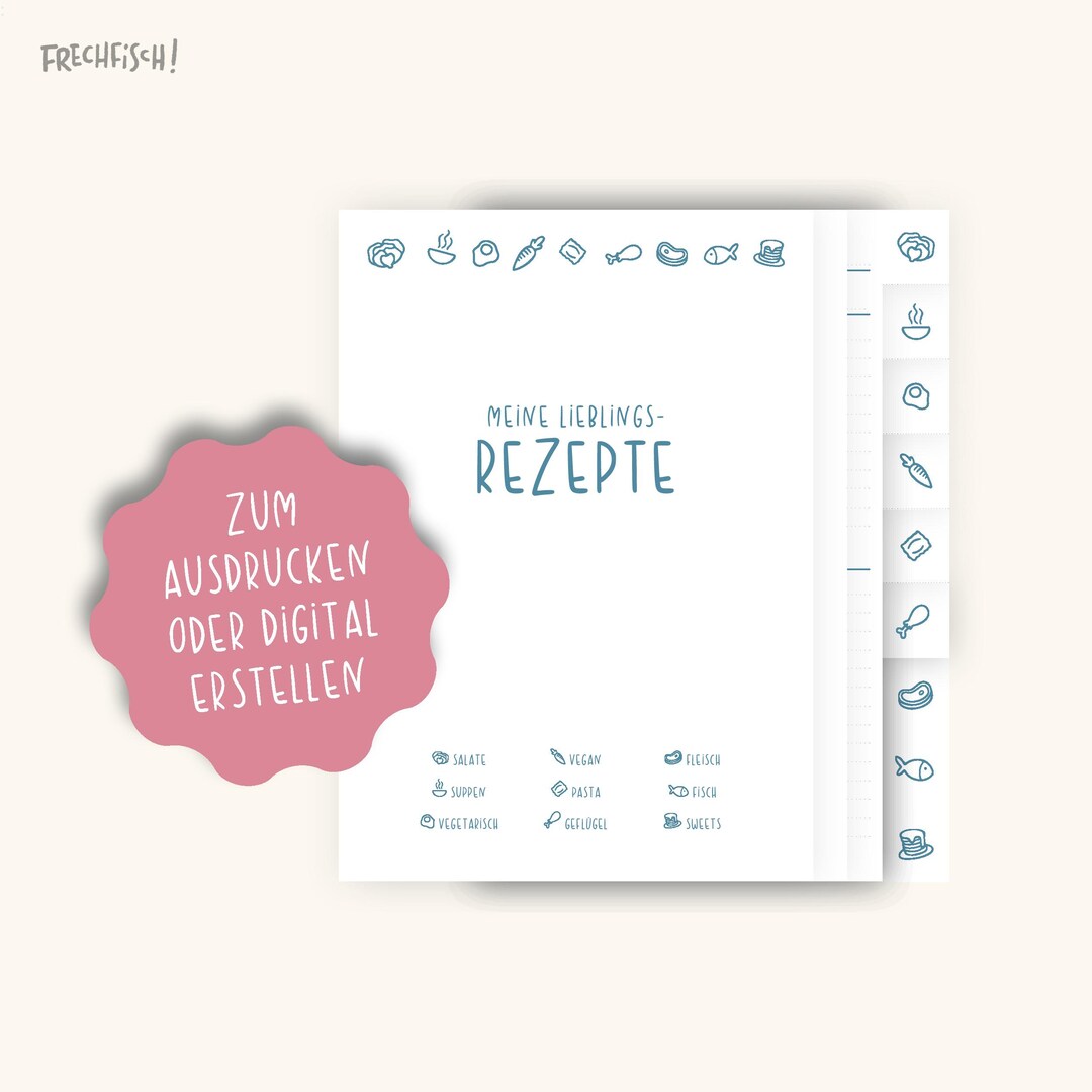 Digital Recipe Templates PDF for Printing Recipe Guide for Your ...