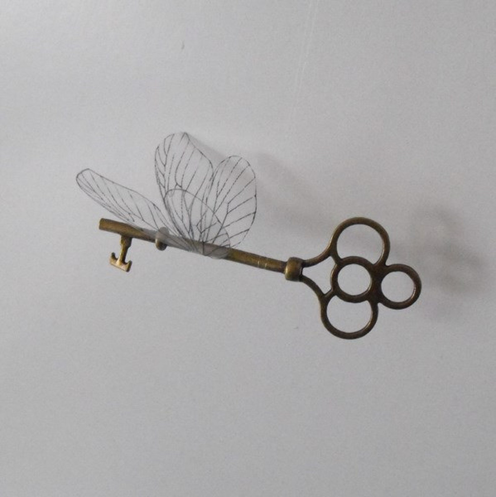 Winged Flying Key With Small Butterfly Wings in Antique Brass - ALCTSBF ...