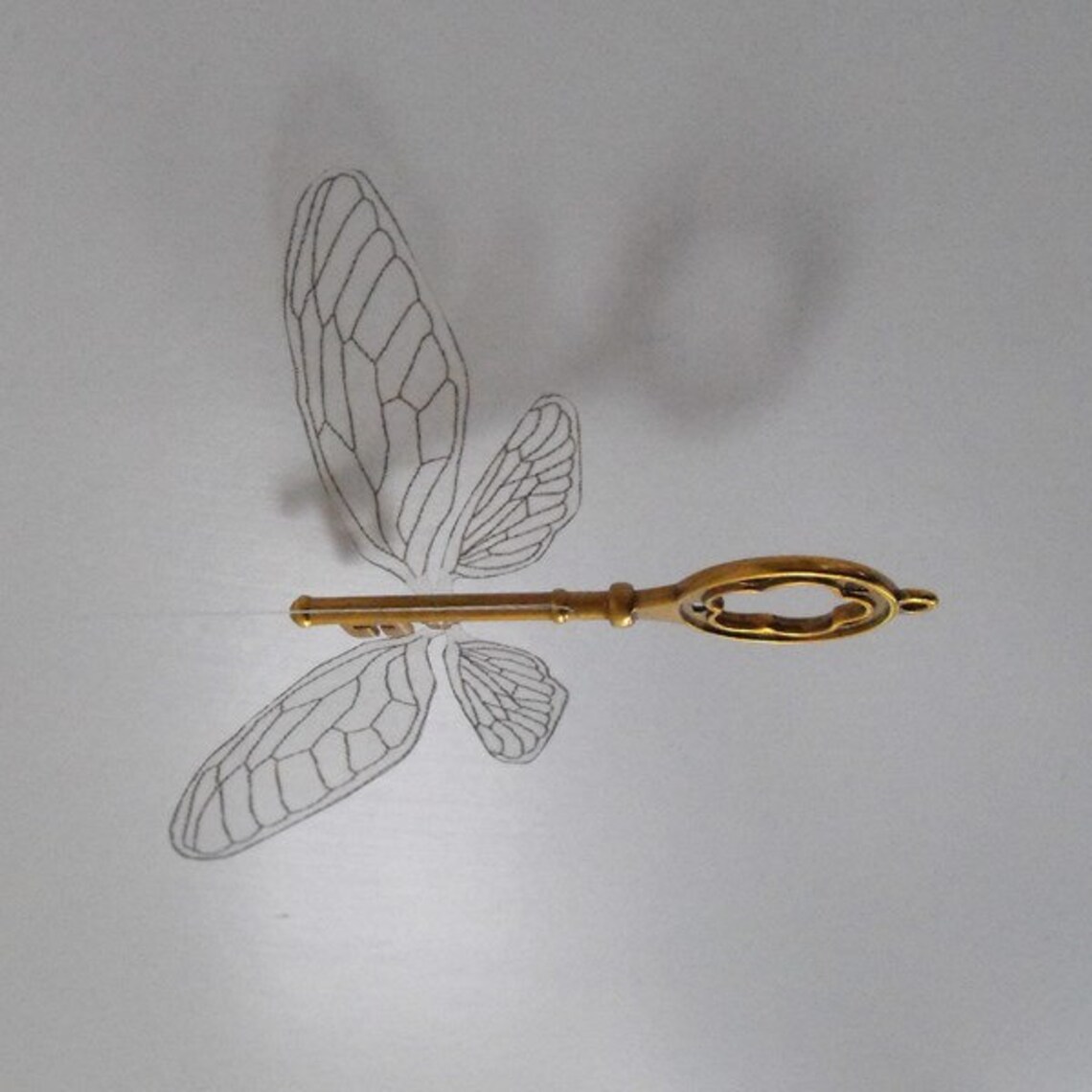 Flying Winged Key With Large Wings in Shiny Brass SRBLP - Etsy