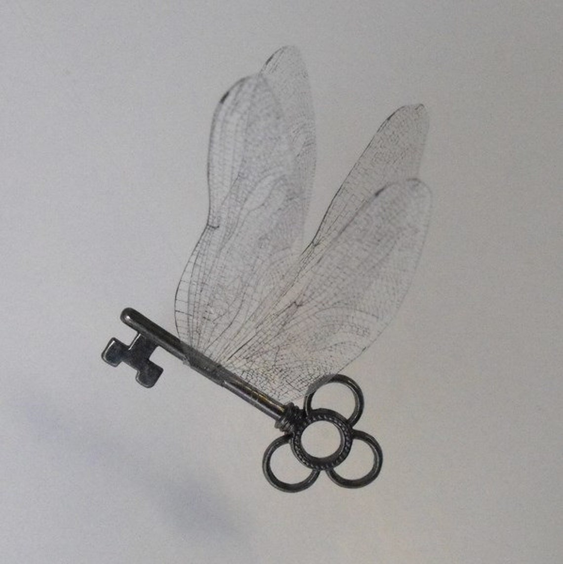 Flying 'magical' Key With Dragonfly Wings in Gunmetal - Etsy