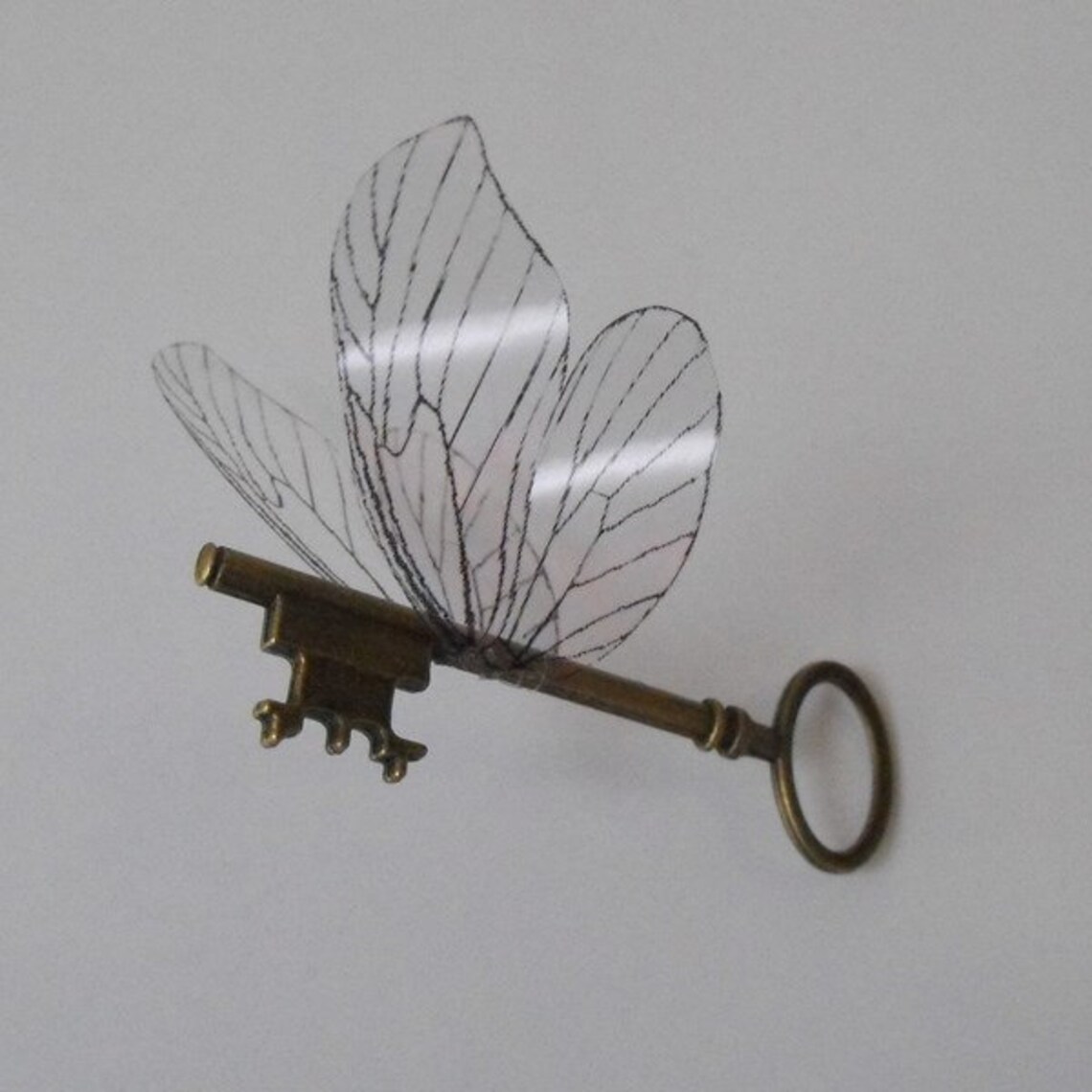Flying Magical Key With Large Butterfly Wings in Antique Brass - ALOLBF ...