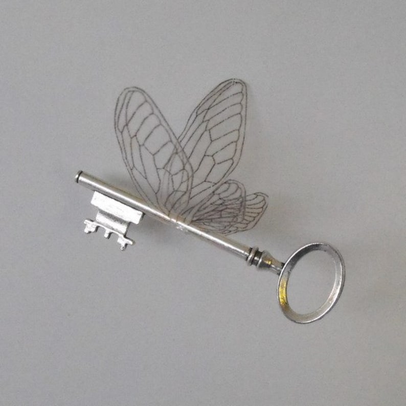 Magical 'flying' Key With Large Wings in Shiny Silver - SSLOLP - Etsy