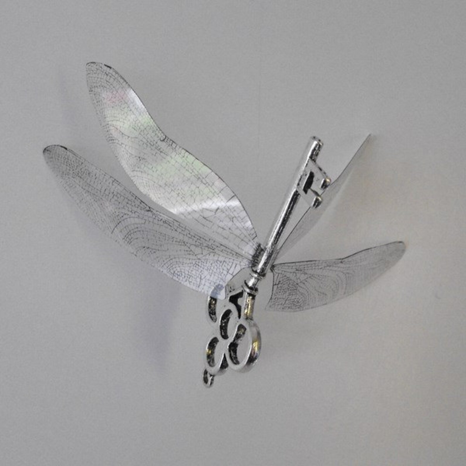 Winged Flying Key With Dragonfly Wings in Shiny Silver - Etsy