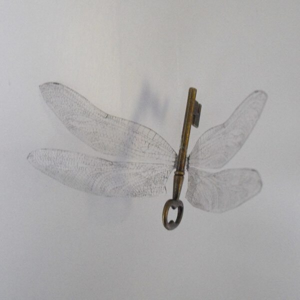 Flying Key With Dragonfly Wings in Antique Brass - ASDF - Etsy