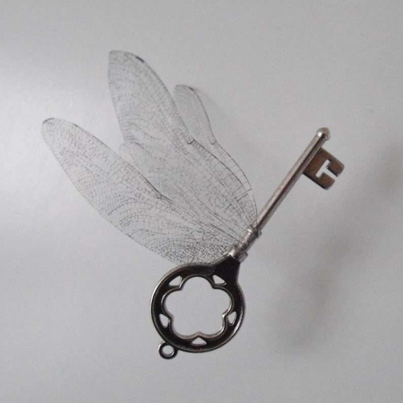 Magical 'flying' Key With Dragonfly Wings in Shiny - Etsy
