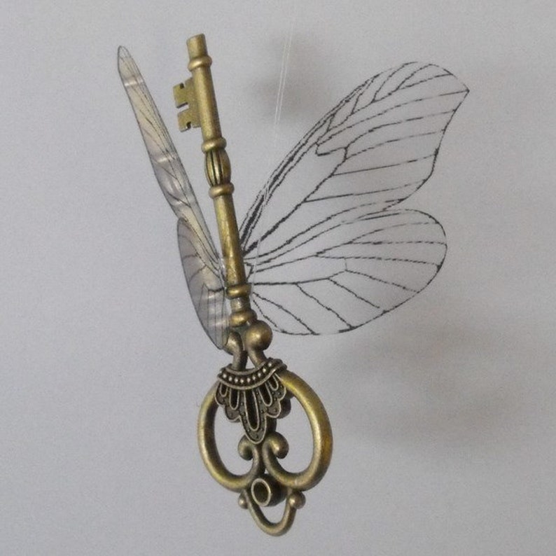 Magical 'flying' Key With Large Butterfly Wings in Antique Brass ...