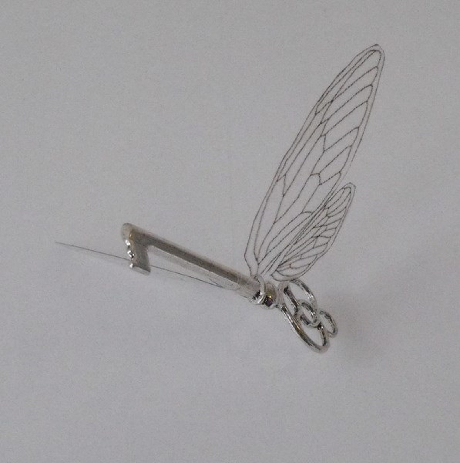 Winged 'magical' Key With Large Wings in Shiny Silver - SSHTLP - Etsy