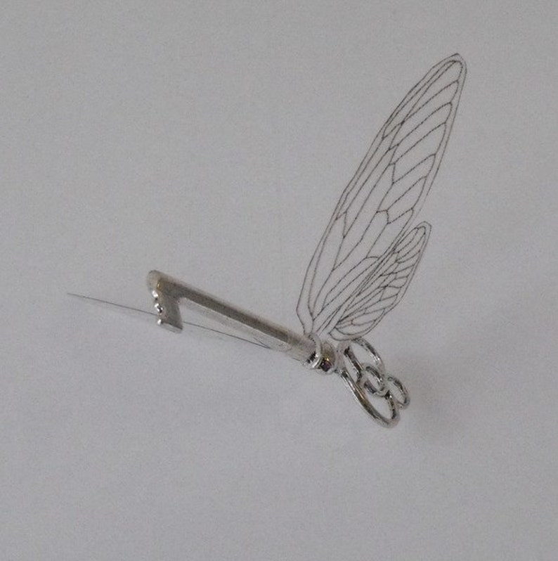 Winged 'magical' Key With Large Wings in Shiny Silver - SSHTLP - Etsy