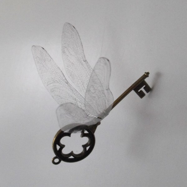 Magical Flying Winged Key With Dragonfly Wings in Antique - Etsy