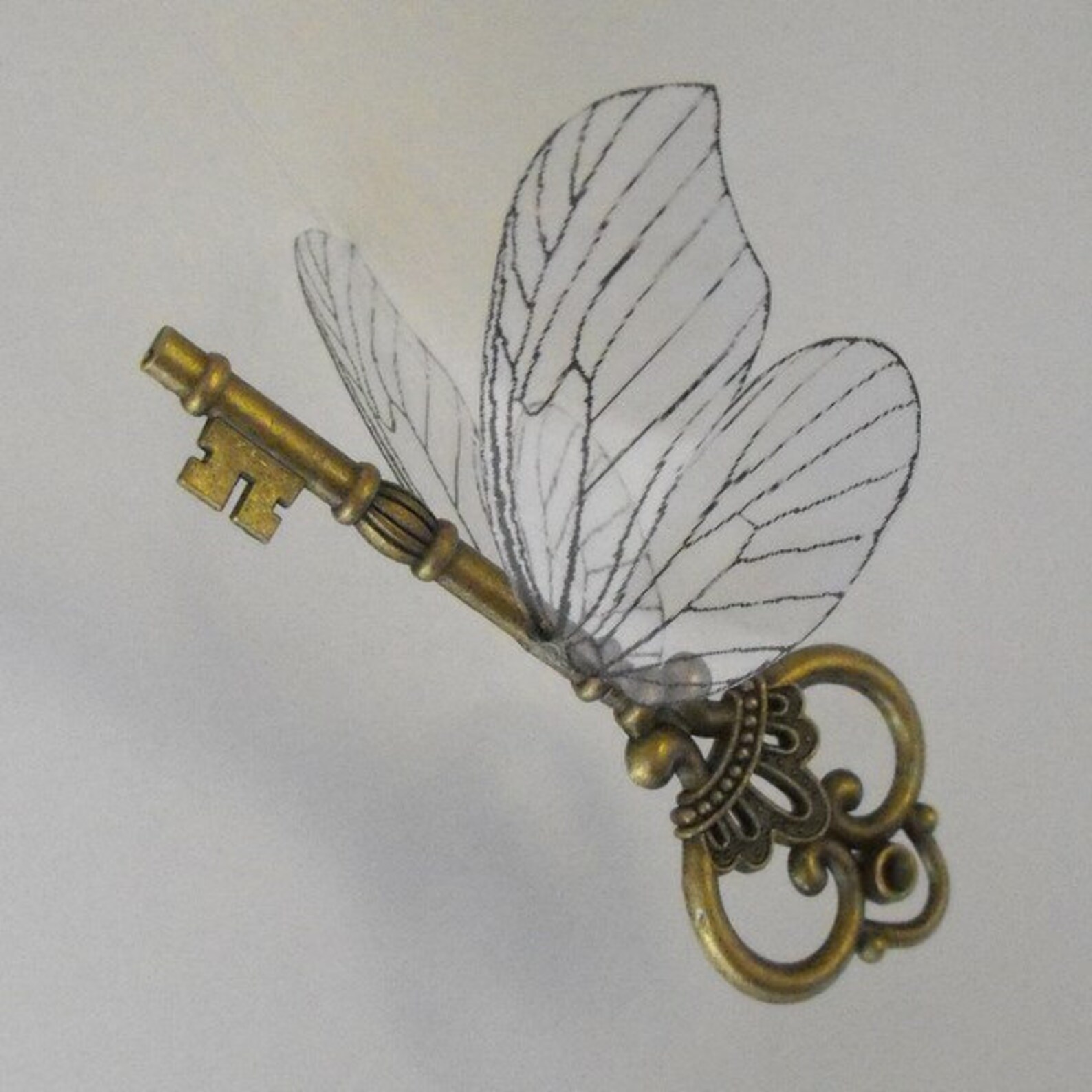 Magical 'flying' Key With Large Butterfly Wings in Antique Brass ...