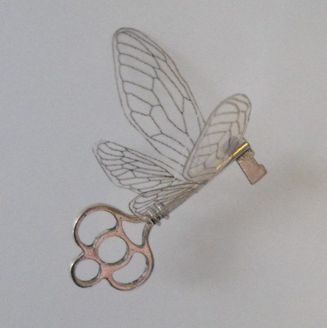 Flying 'magical' Key With Large Wings in Shiny Silver - Etsy